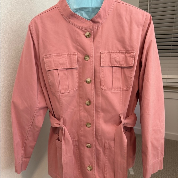 LOFT | Jackets & Coats | Loft Pink Utility Jacket With Standup Collar ...